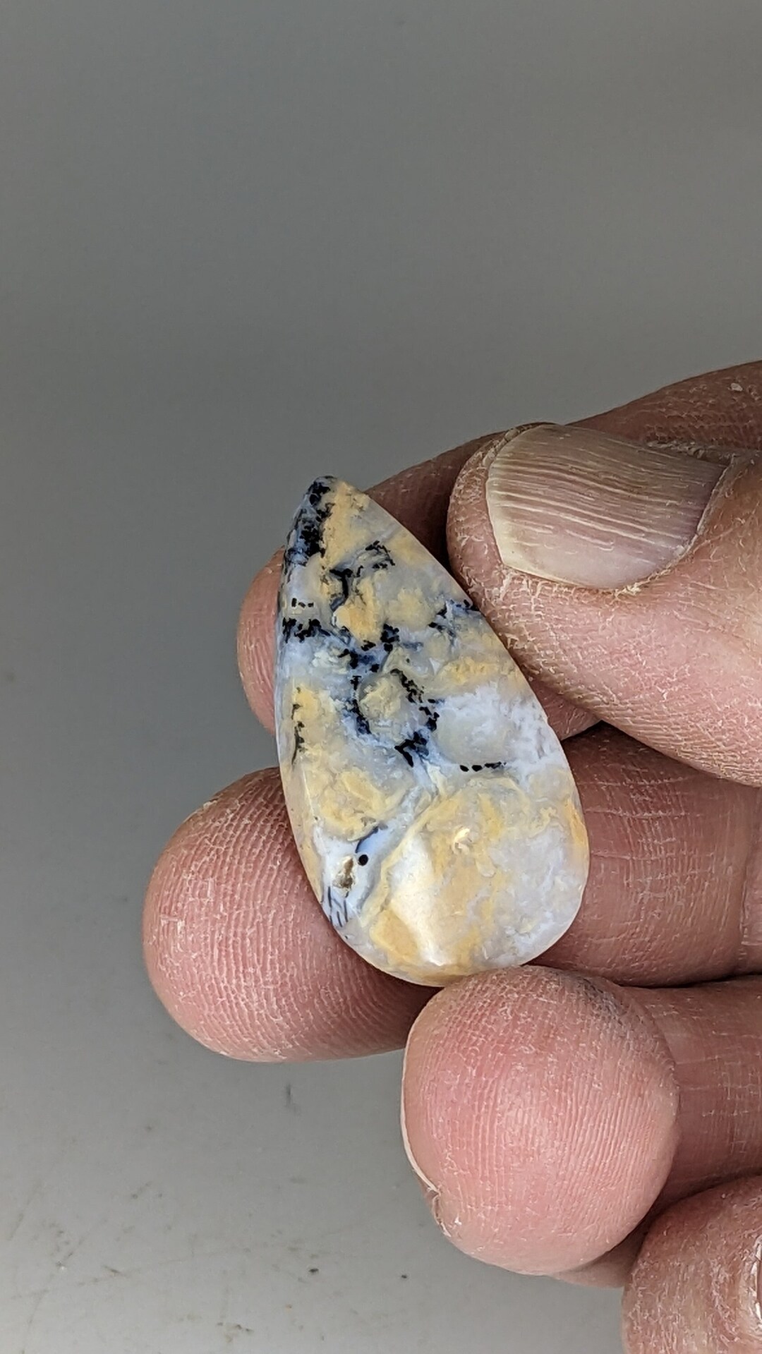 Natural Scenic Dendritic Agate Circle Pendant Bead Focal Gemstone ...