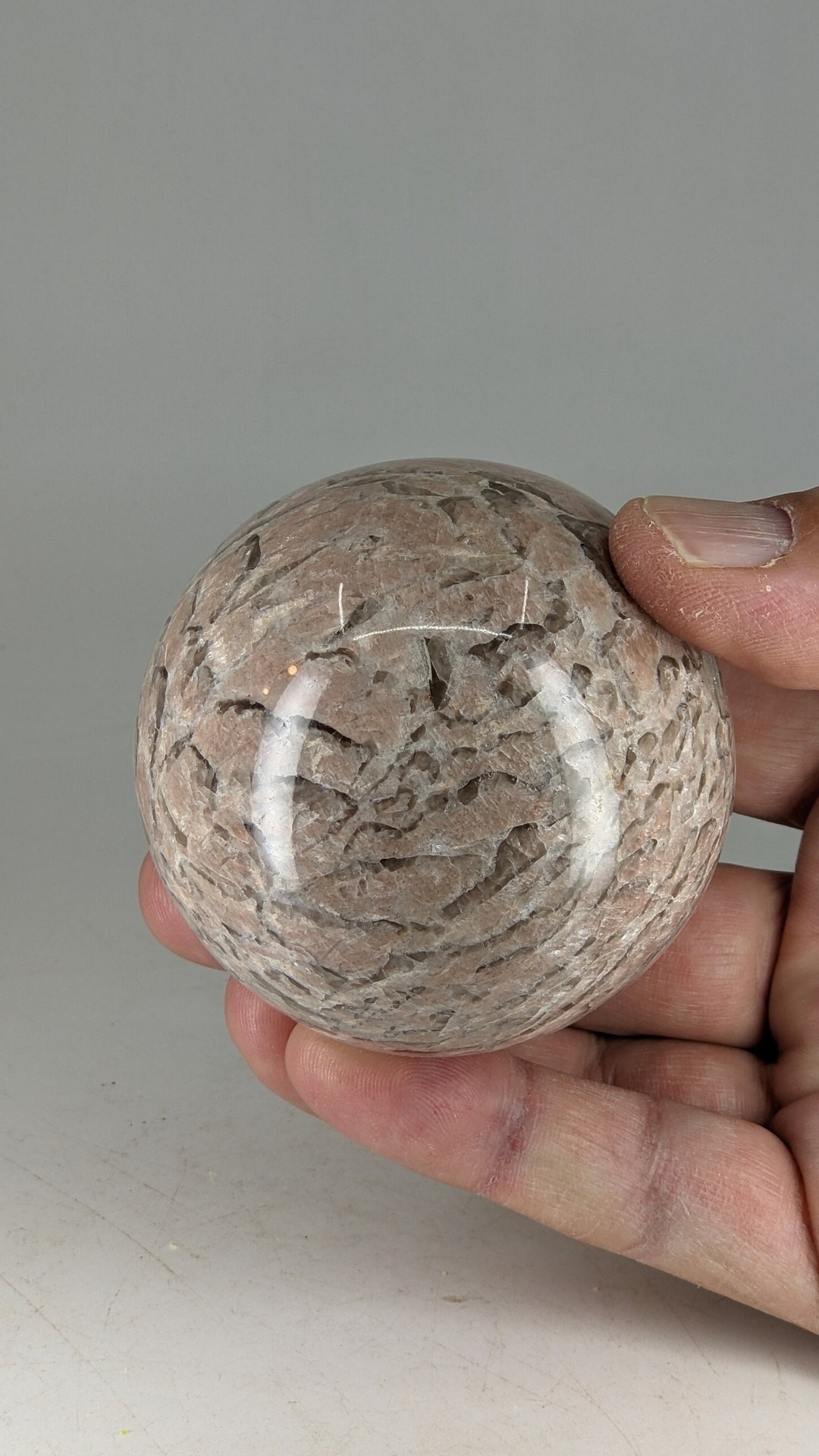 Pink Moonstone Large Sphere Soothing Loving Energy PD65 - Etsy