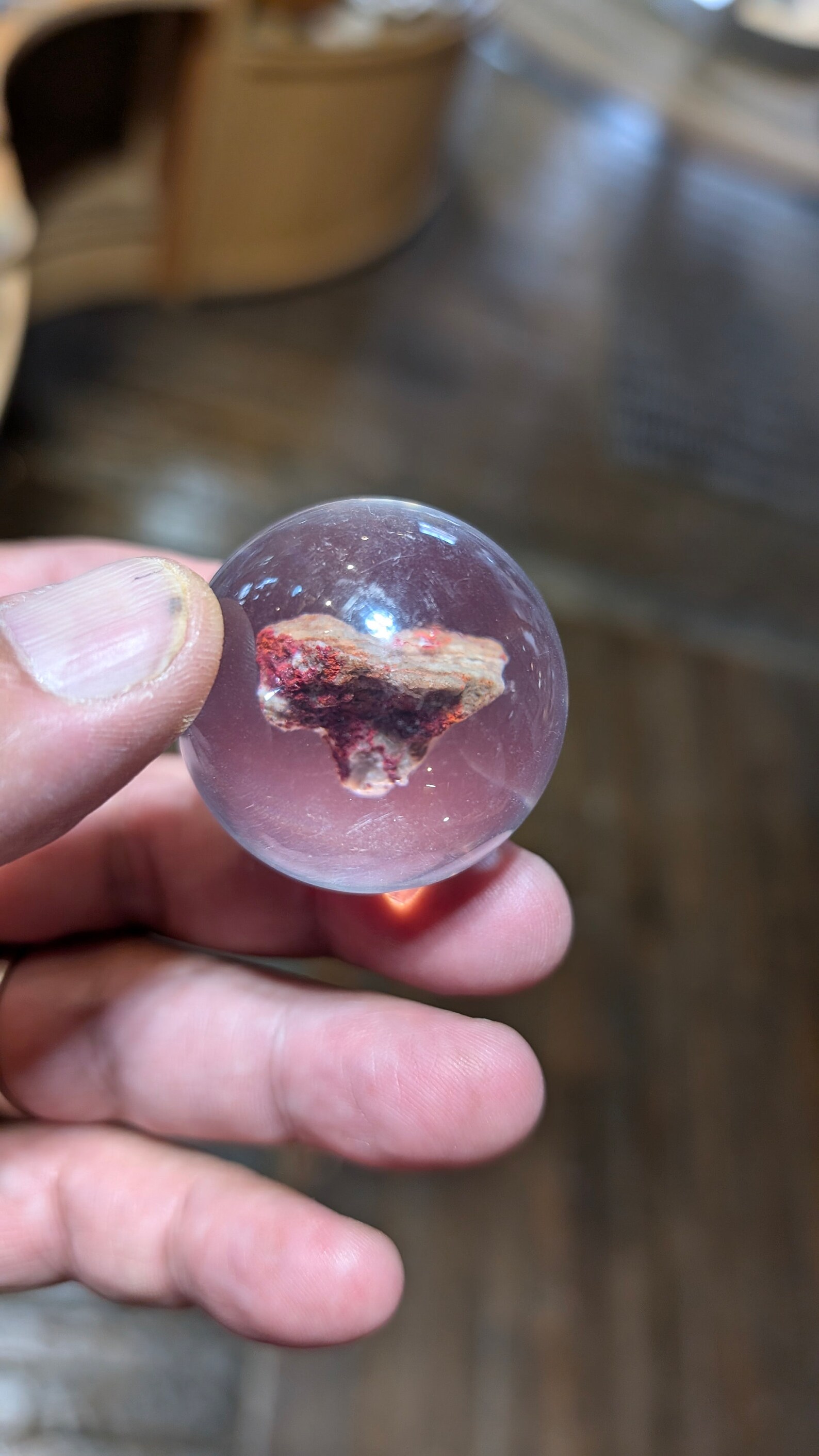 Small Cinnabar in Acrylic Sphere Money Wealth Abundance Transformation ...