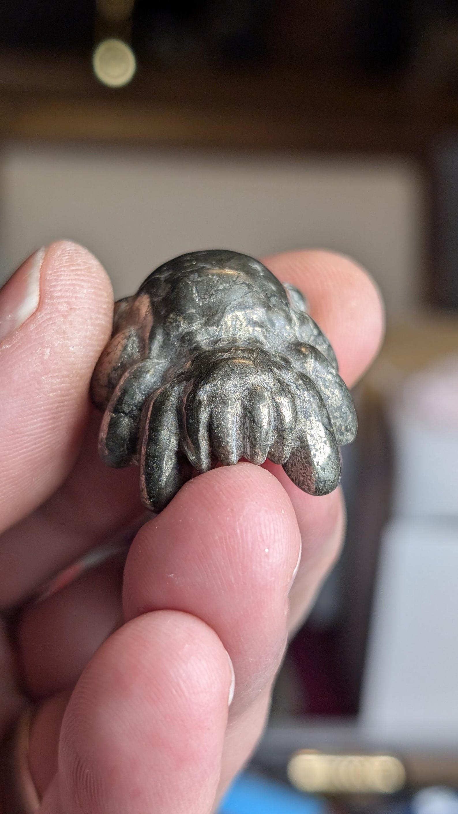 Pyrite Carved Spider Carving Decor Display Decor Cute Protection ...
