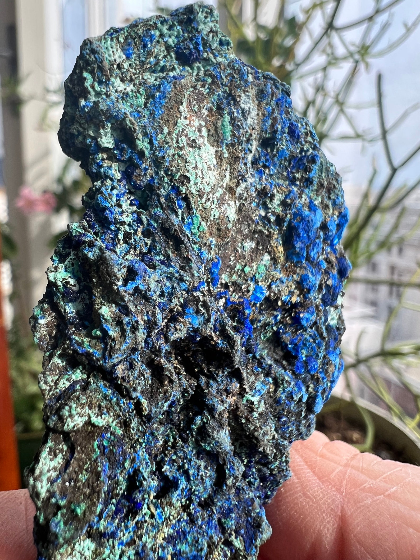 Blue Azurite Slab Stone Point Tower Healing Blue Green Happiness ...