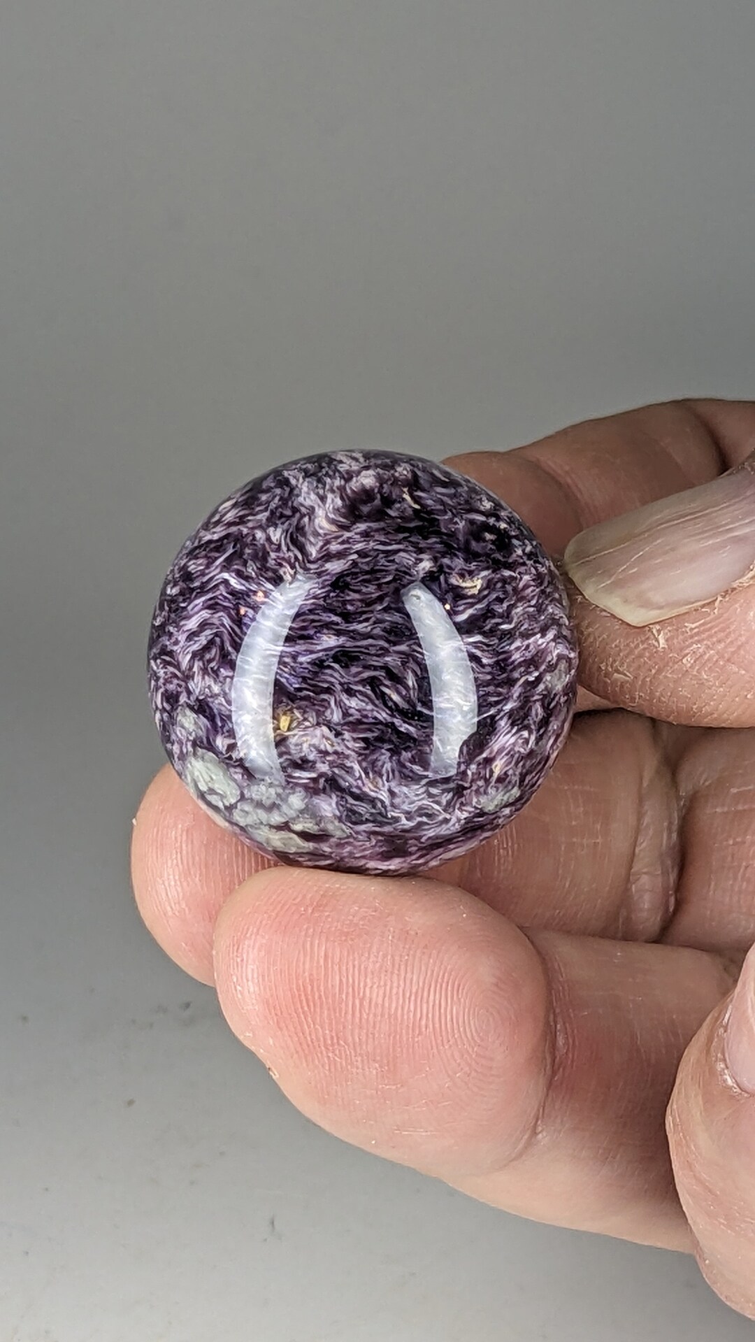 Charoite Sphere Rare High Energy Vibration Health Purple Swirls Pattern ...