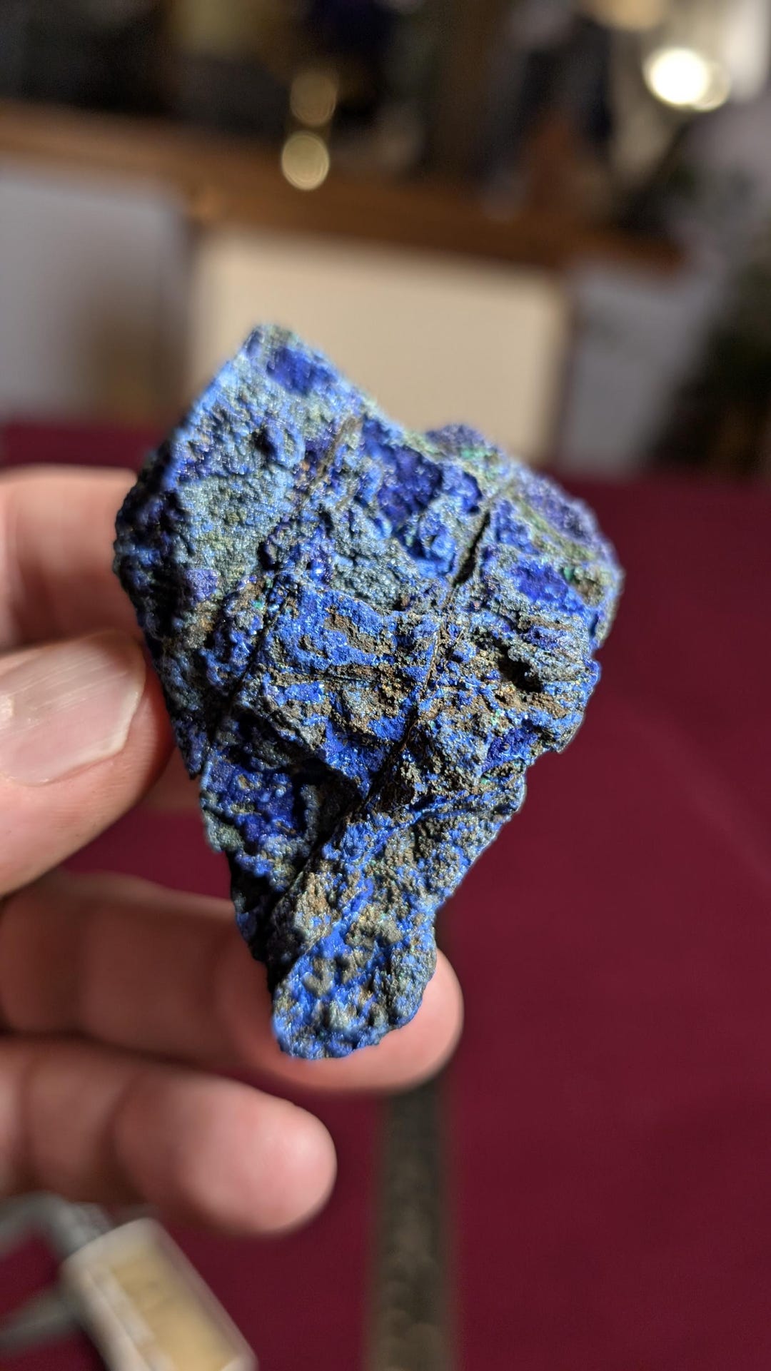 Natural Deep Blue Azurite Slab Stone Point Tower Healing Blue Green ...