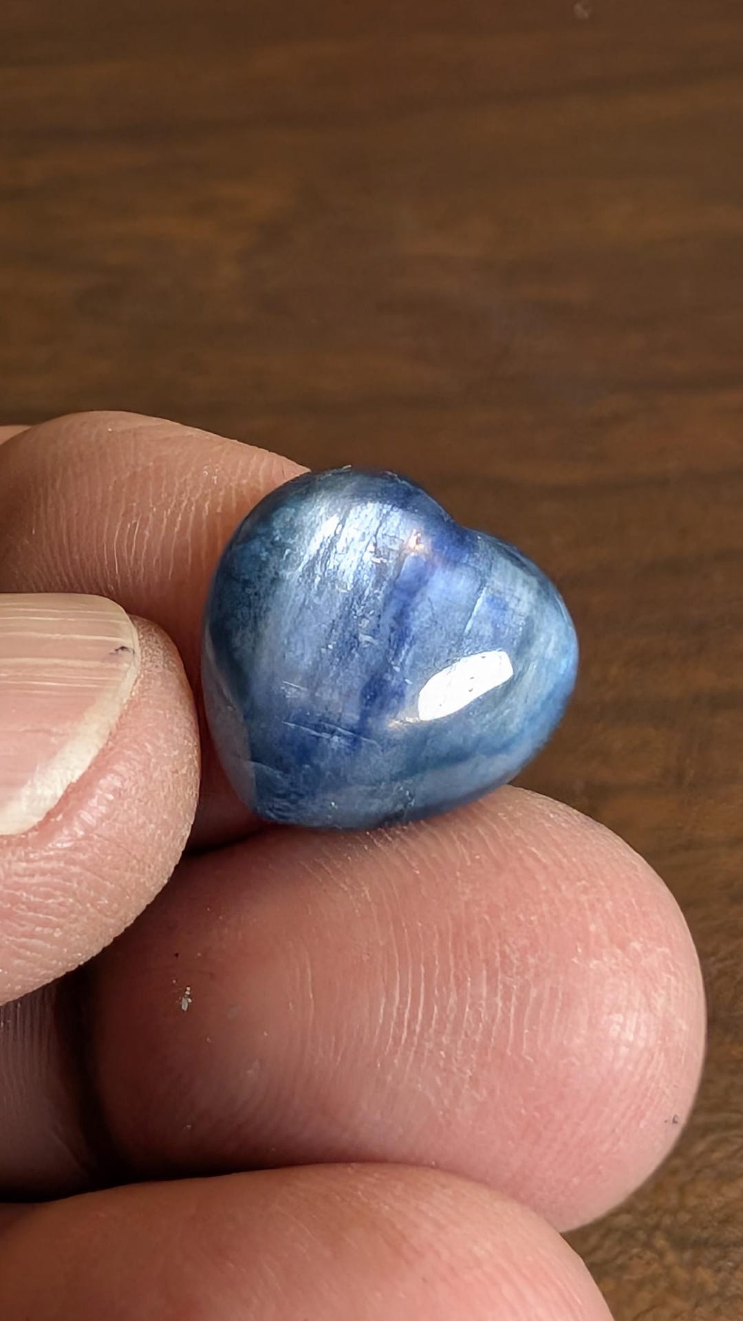 Gorgeous Deep Blue Stone Carved Mini Pocket Kyanite Heart Carving ...