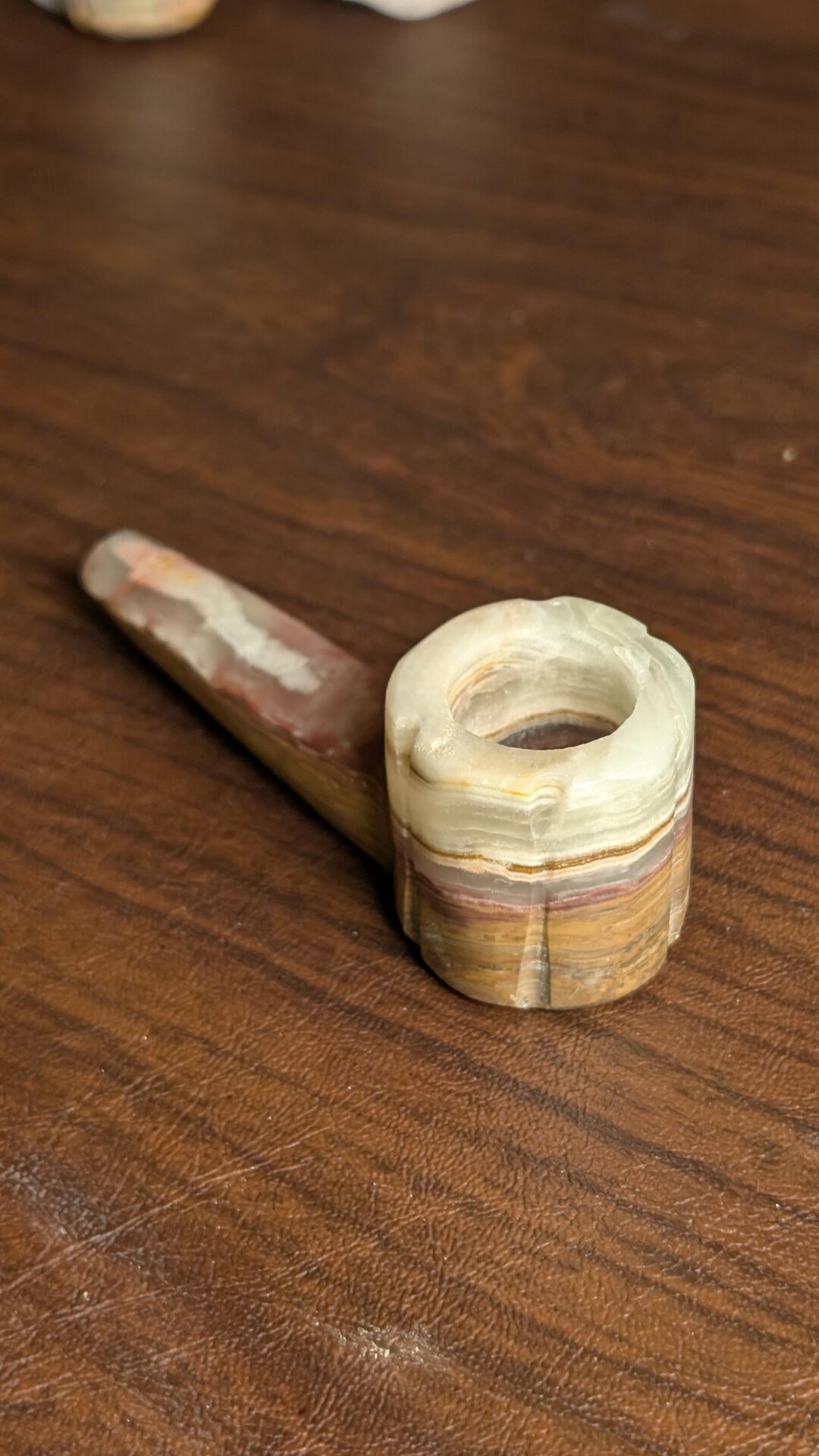 Green Brown Rust Onyx Stone Carved Smoking Pipe Carving Crystal Purity ...