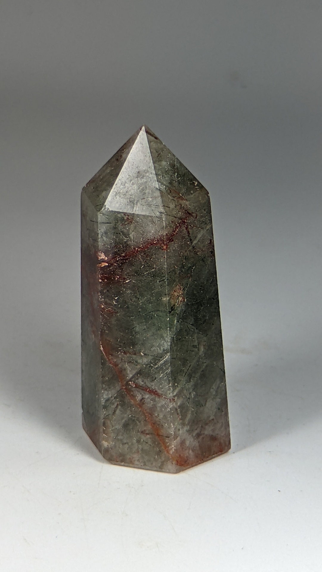 Red Rutilated Crystal Green Garden Quartz Stone Point Tower Angelic ...