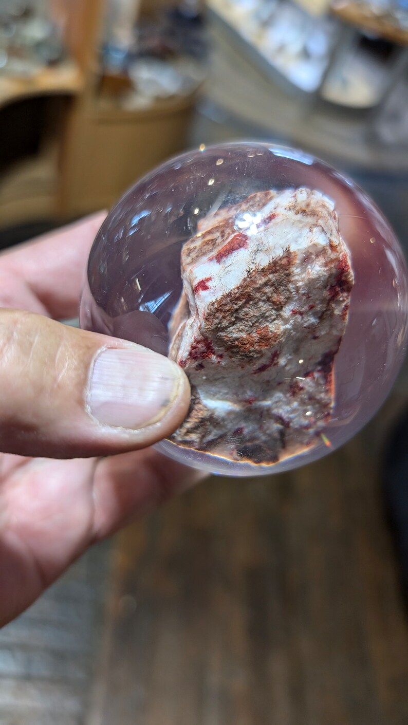 Extra Large Cinnabar in Acrylic Sphere Money Wealth Abundance ...