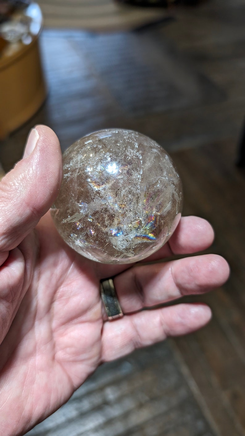 Quartz Crystal Sphere Stone Master Healer Amplify Energy Rainbows ...