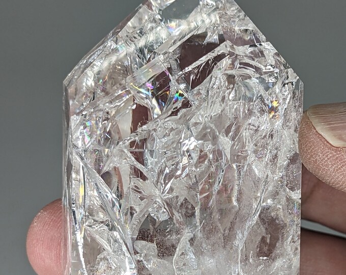 Fire and Ice Crackle Crystal Free Form Stone Rainbows Healing Gorgeous ...