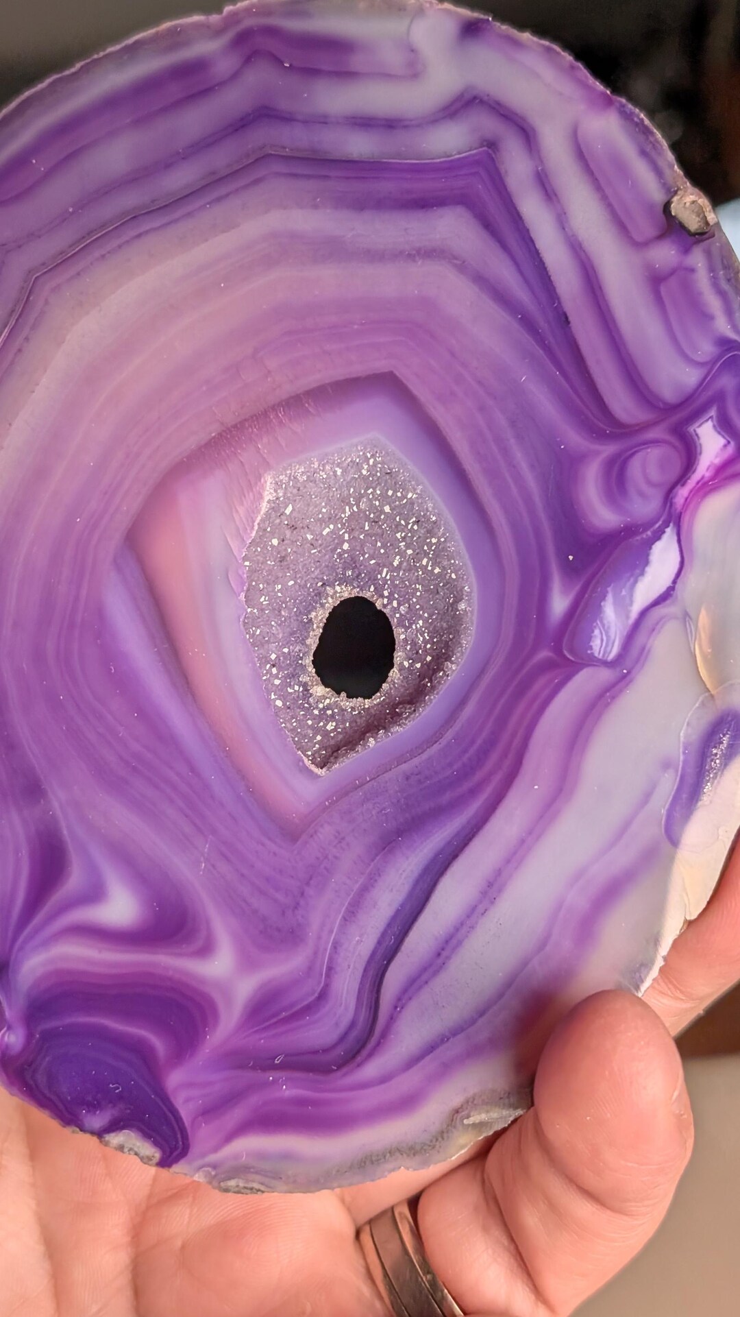 Purple Geode Agate Slice Slab Strength Courage Clarity 26a63 - Etsy