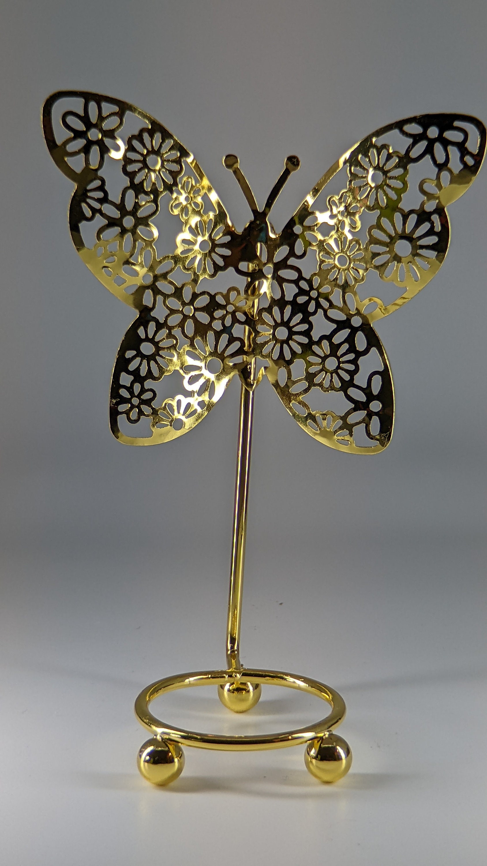 Gold Butterfly Sphere Stand Crystal Healing Home Decoration Crystal ...