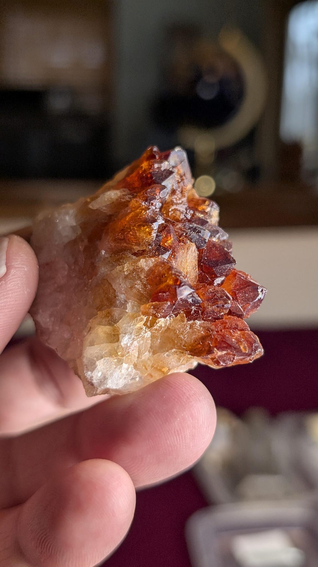 Deep Dark Yellow Citrine Crystal Stone Cluster Inclusions Sparkle ...