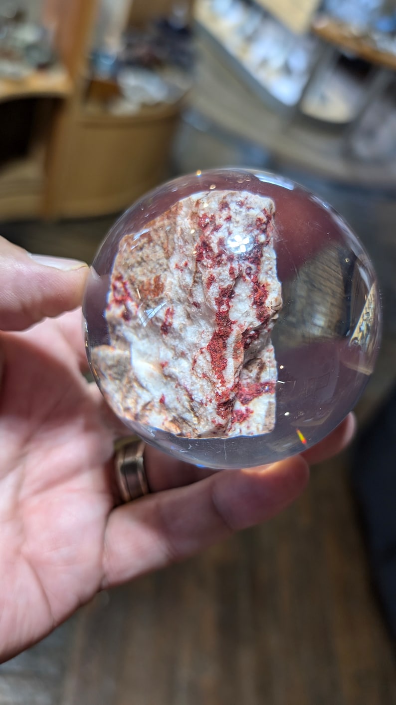 Extra Large Cinnabar in Acrylic Sphere Money Wealth Abundance ...