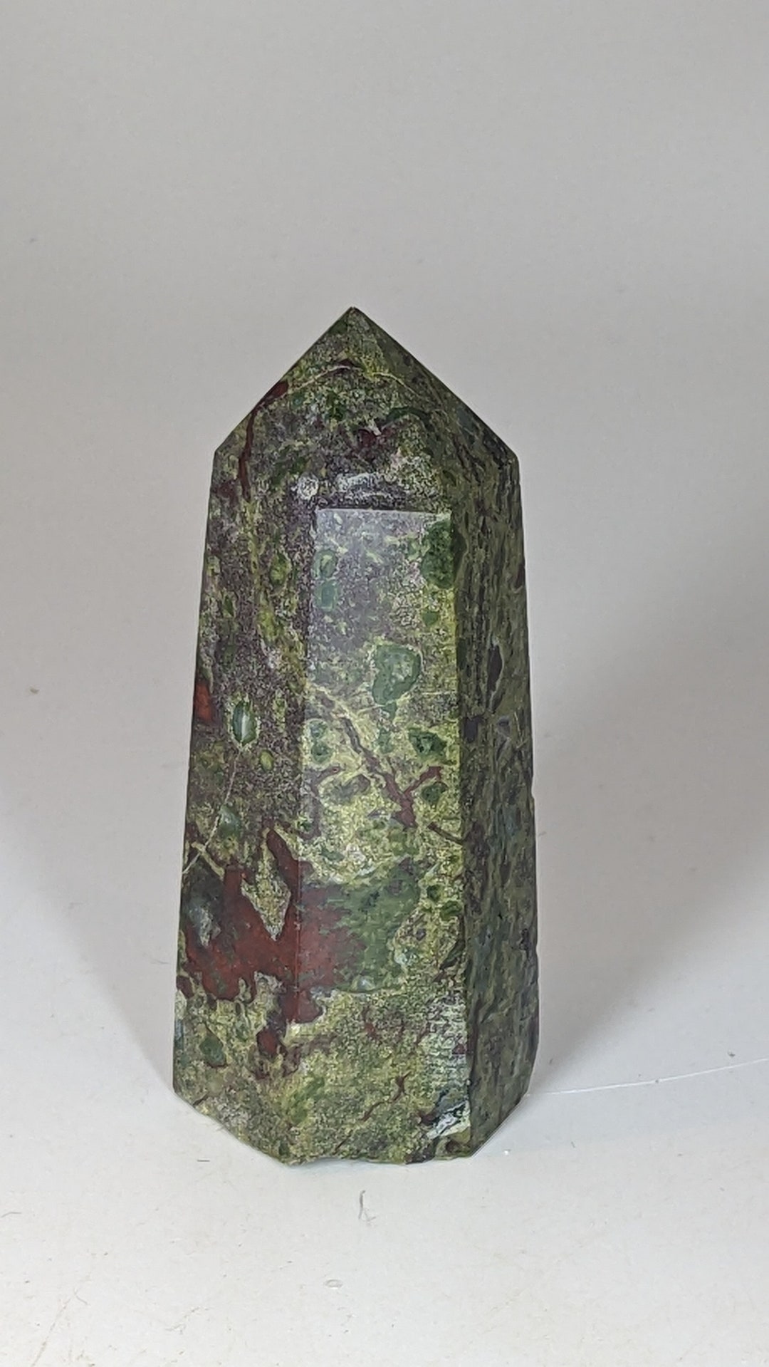 African Bloodstone Point Obelisk Tower Green Red Pink Protection ...