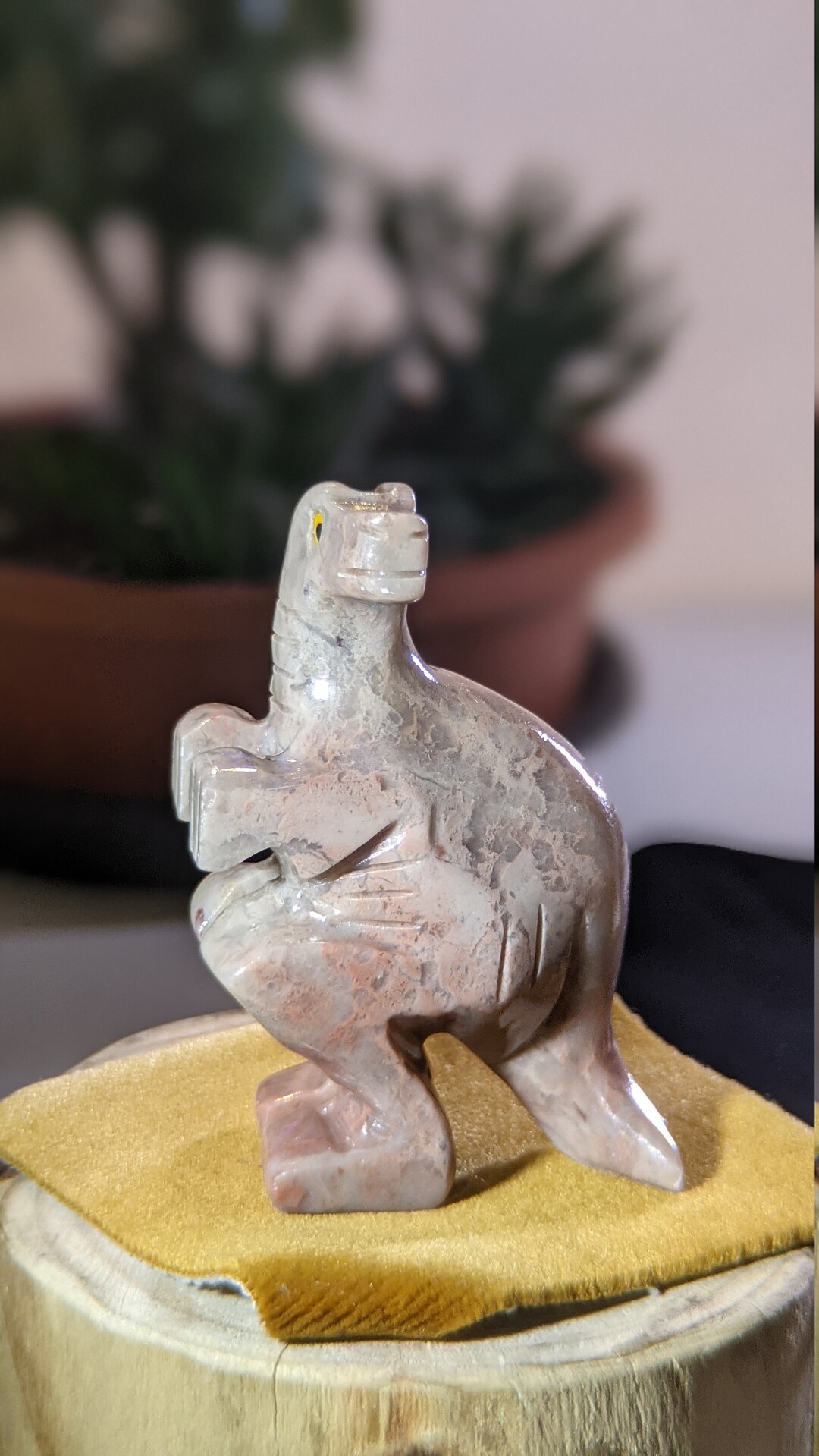 Agalmatolite Stone Carved Dinosaur Carving Crystal T Rex Pinite ...