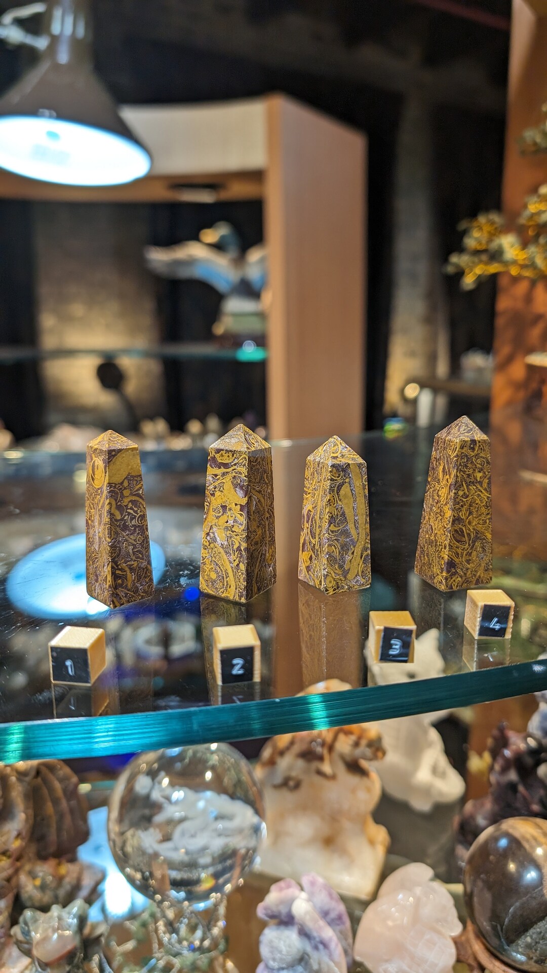 Calligraphy Jasper Stone Point Obelisk Wand Brown Scribbles Crystal ...