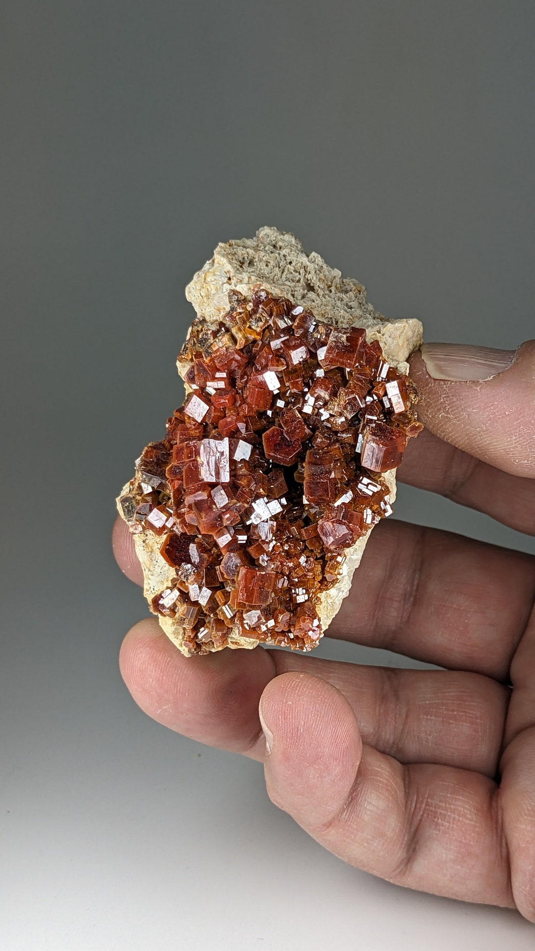 Cube Crystal Vanadinite Cluster Specimen Orange Red Crystal Hexagonal ...