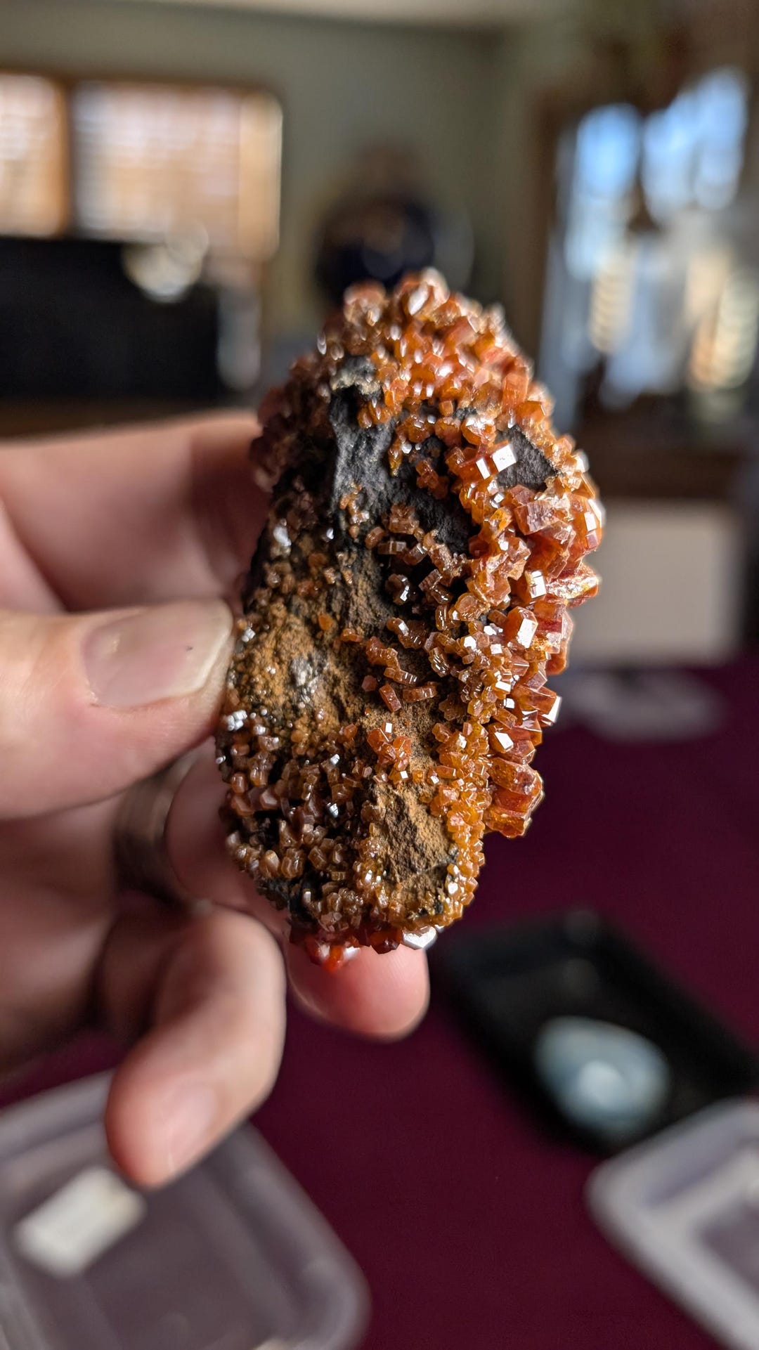 Cube Crystal Vanadinite Cluster Specimen Orange Red Crystal Hexagonal ...