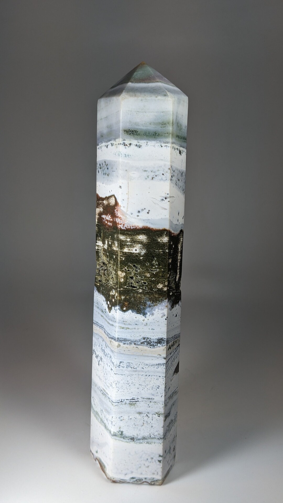 Amazing Ocean Jasper Tower Point Obelisk Crystal Druzy Sparkle Shine ...