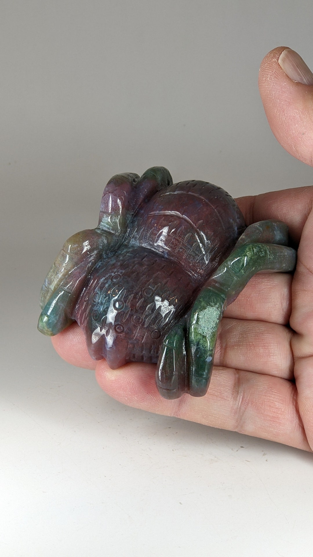 Ocean Jasper Stone Carved Spider Tarantula Crystal Carving Joy ...