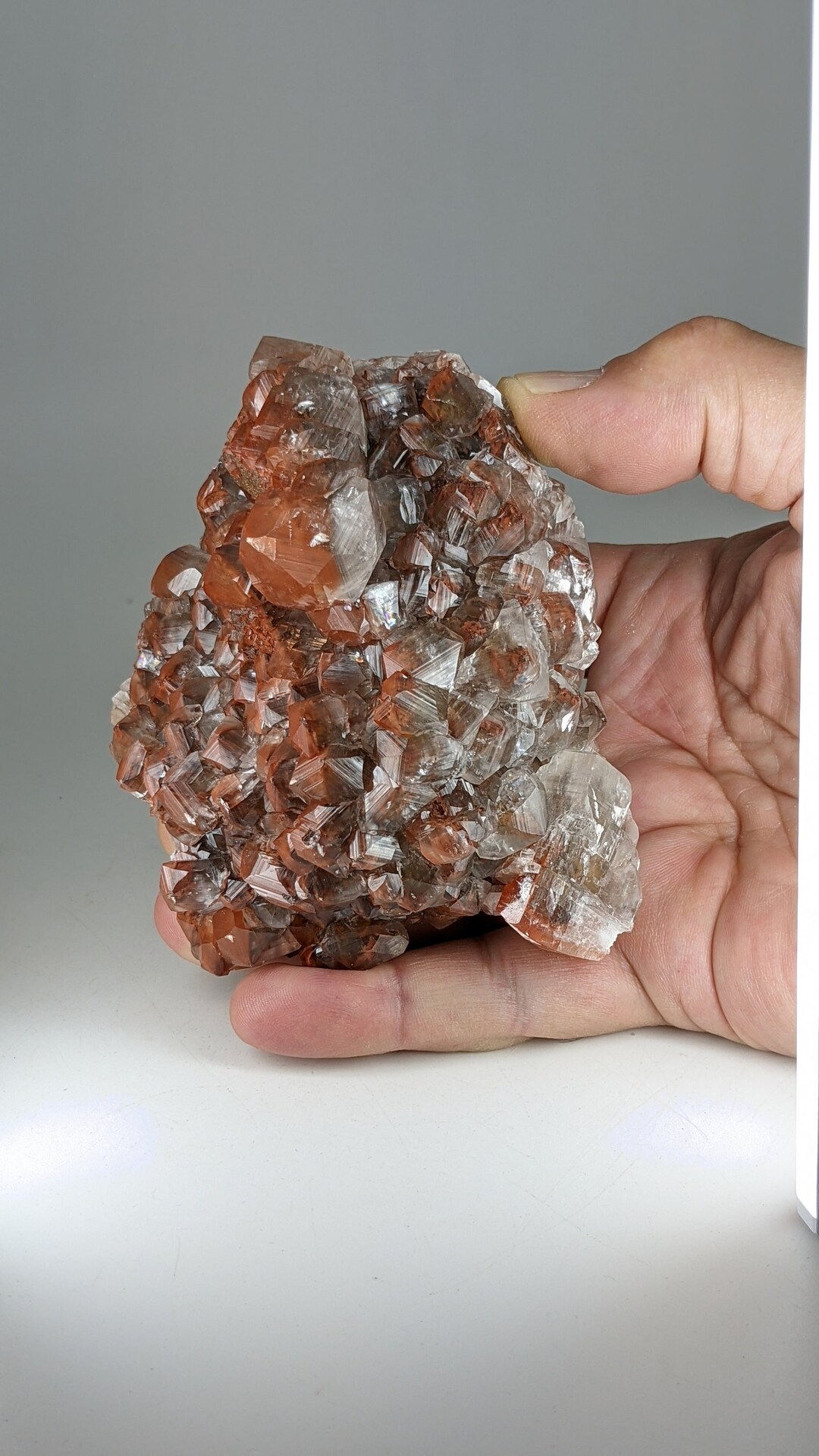 Red Calcite Pagoda Dog Toothed Step Hematoid Crystal Stone Specimen ...