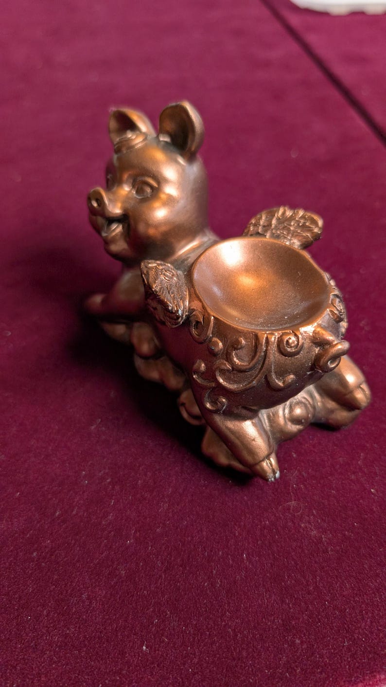Copper Color Resin Sphere Stand Base Holder Pigs Fly Pig Flying Gem ...