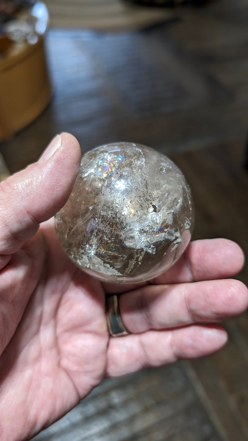 Quartz Crystal Sphere Stone Master Healer Amplify Energy Rainbows ...
