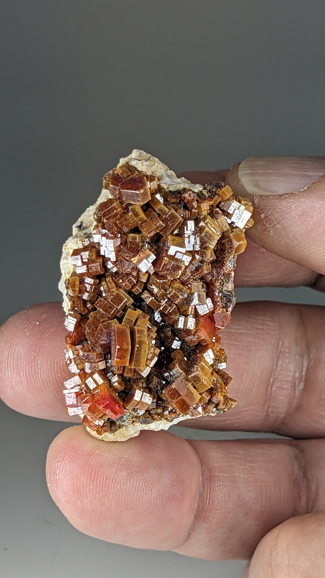 Cube Crystal Vanadinite Cluster Specimen Orange Red Crystal Hexagonal ...