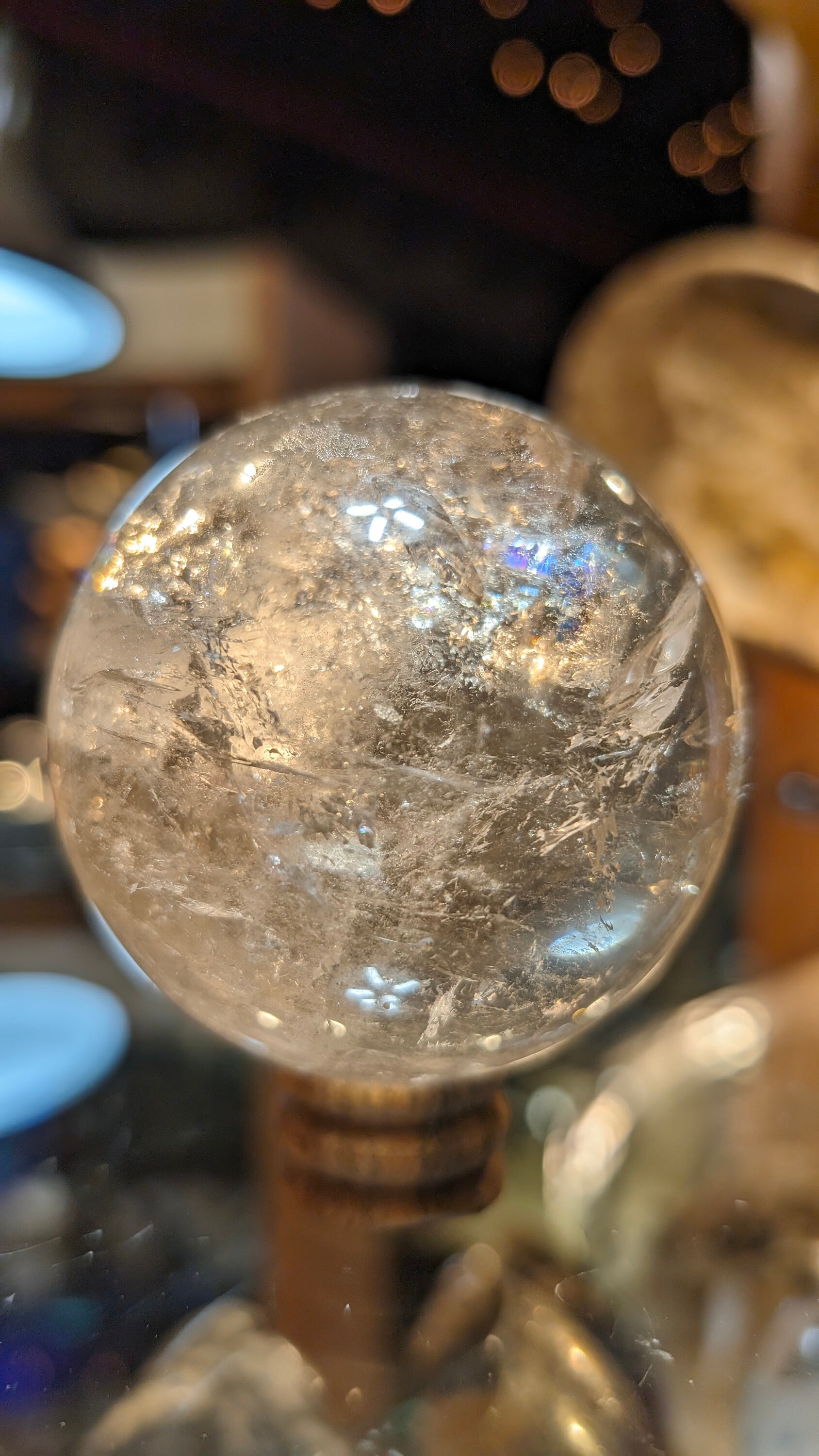 Quartz Crystal Sphere Stone Master Healer Amplify Energy Rainbows ...