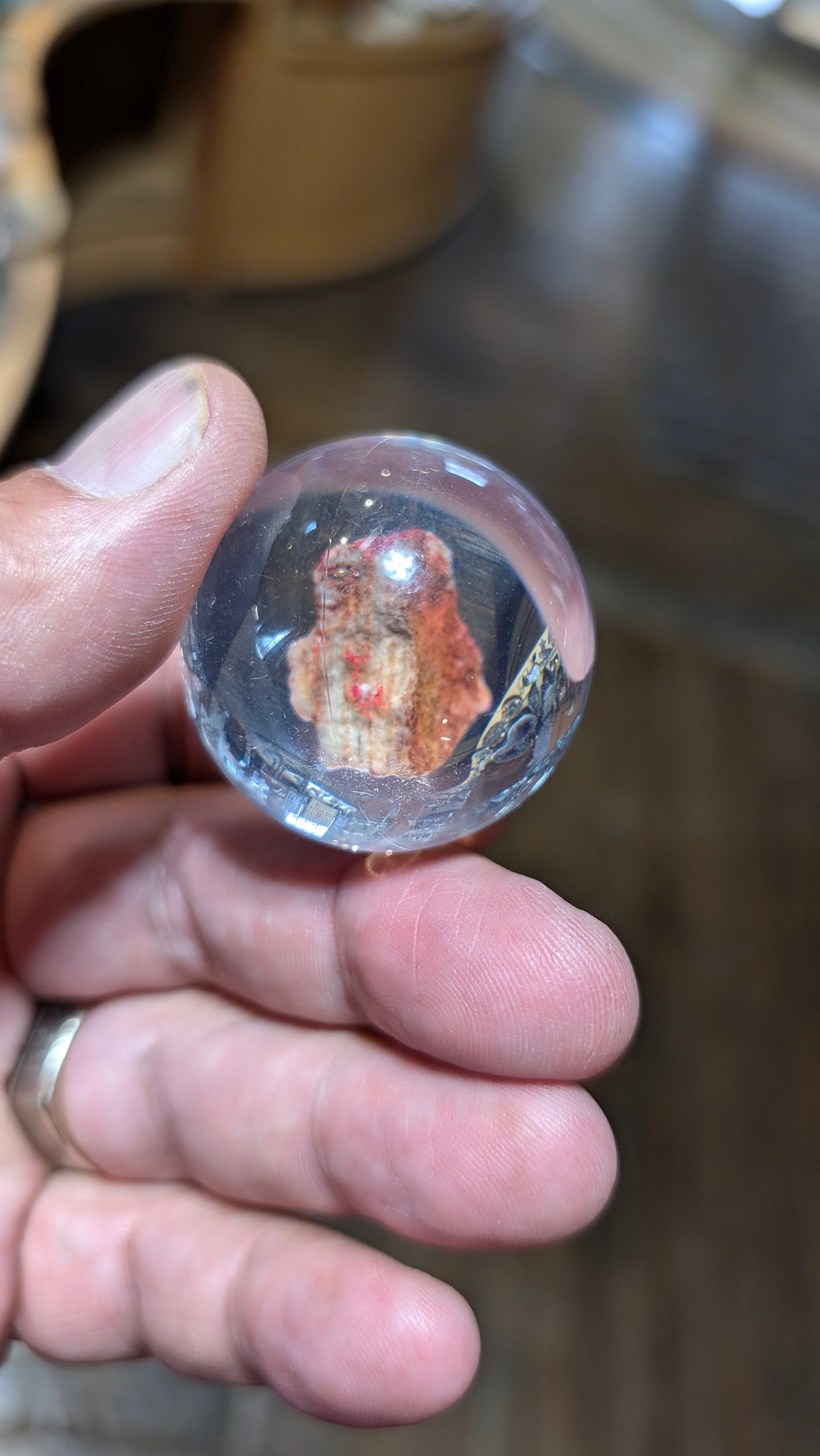 Small Cinnabar in Acrylic Sphere Money Wealth Abundance Transformation ...