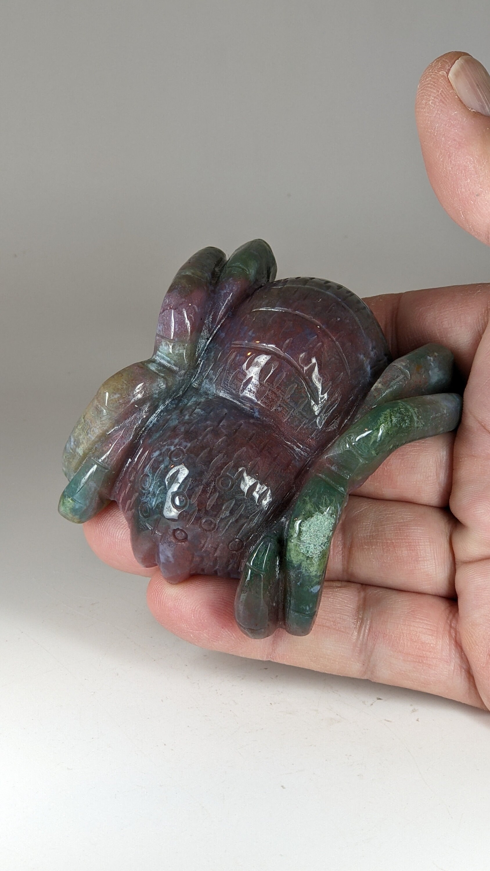 Ocean Jasper Stone Carved Spider Tarantula Crystal Carving Joy ...