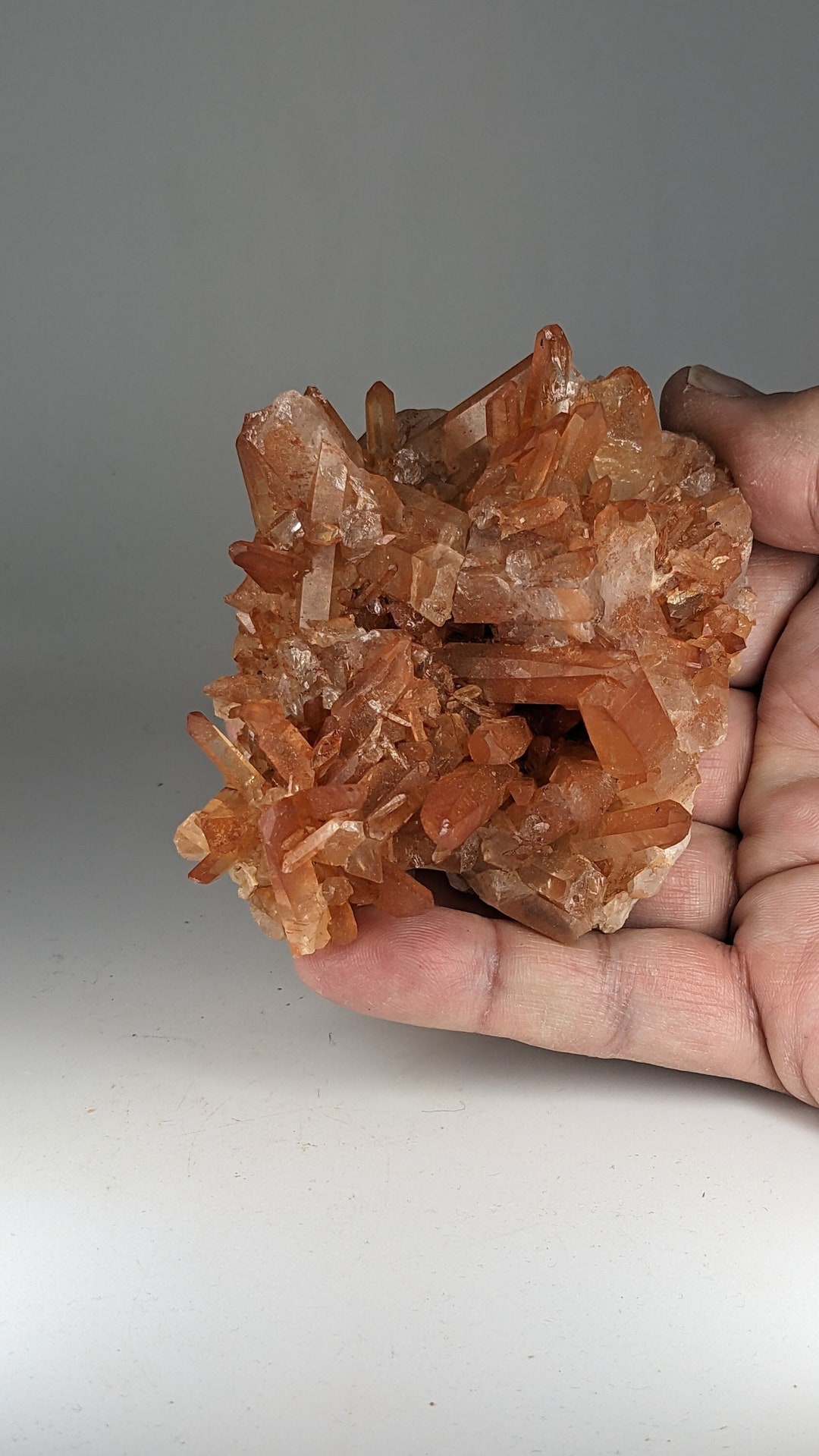 Tangerine Quartz Cluster Crystal Quartz Record Keeper Druzy Inclusion ...