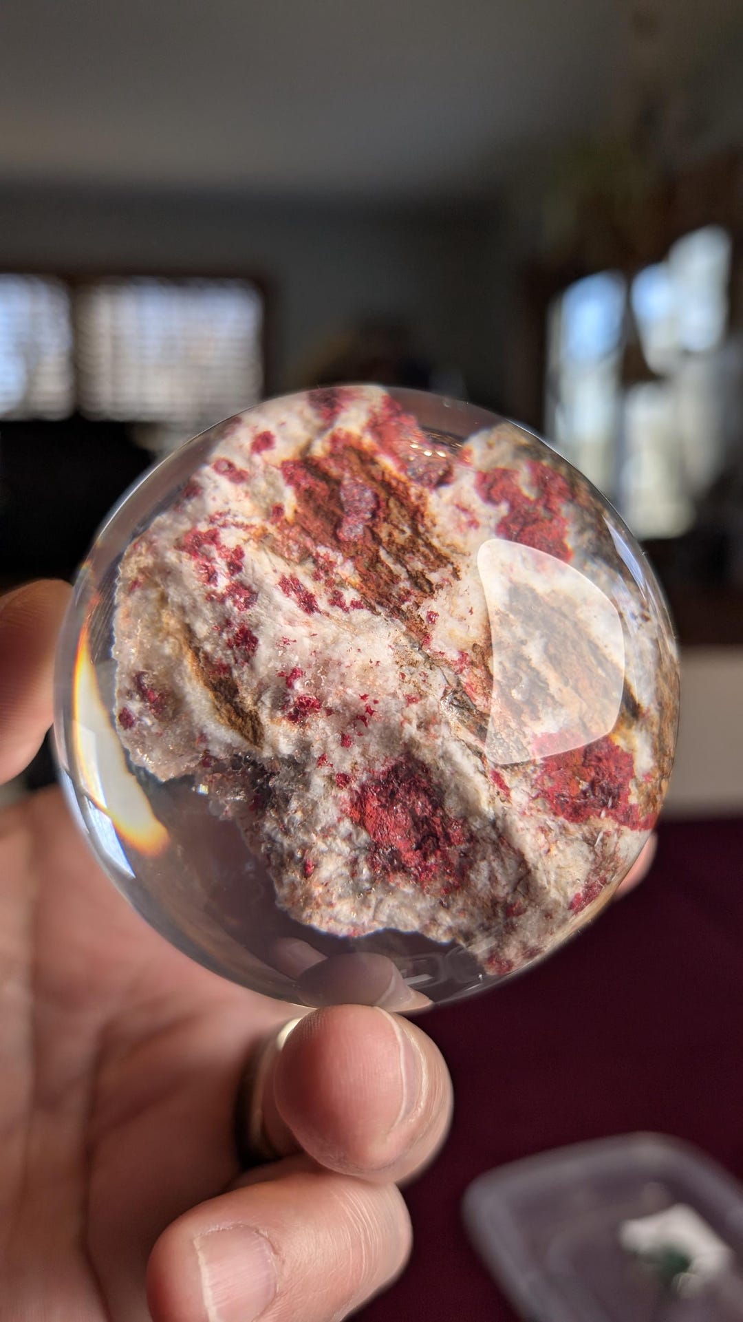 Extra Large Cinnabar in Acrylic Sphere Money Wealth Abundance ...