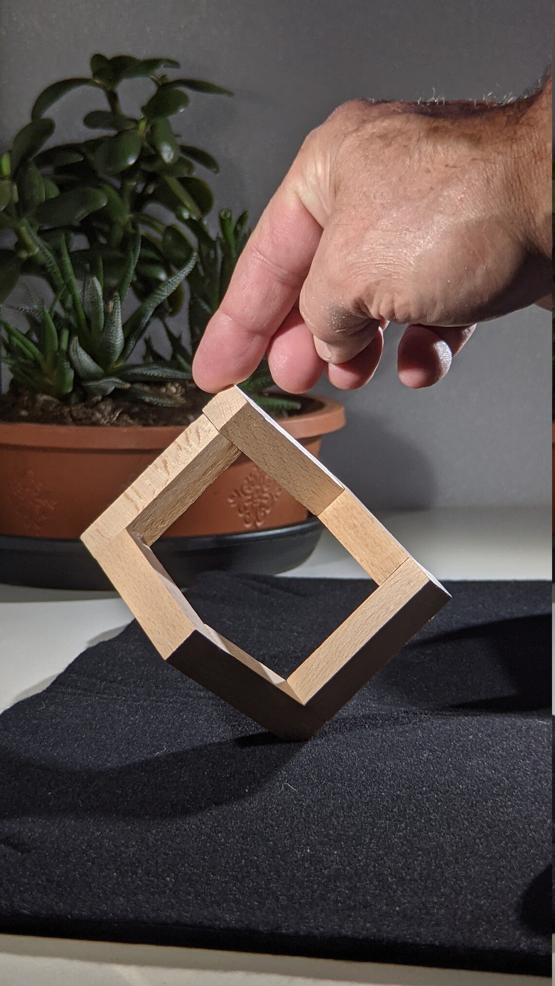 Wood Wooden Cube Square Large Sphere Stone Crystal Stand Who21e1 - Etsy