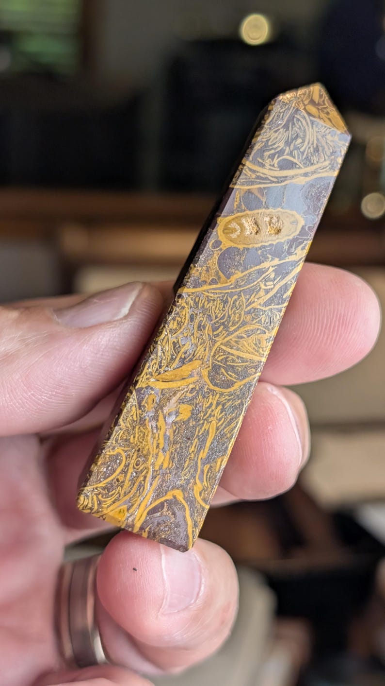 Calligraphy Jasper Stone Point: Miriam Cobra, Healing Crystal - Etsy