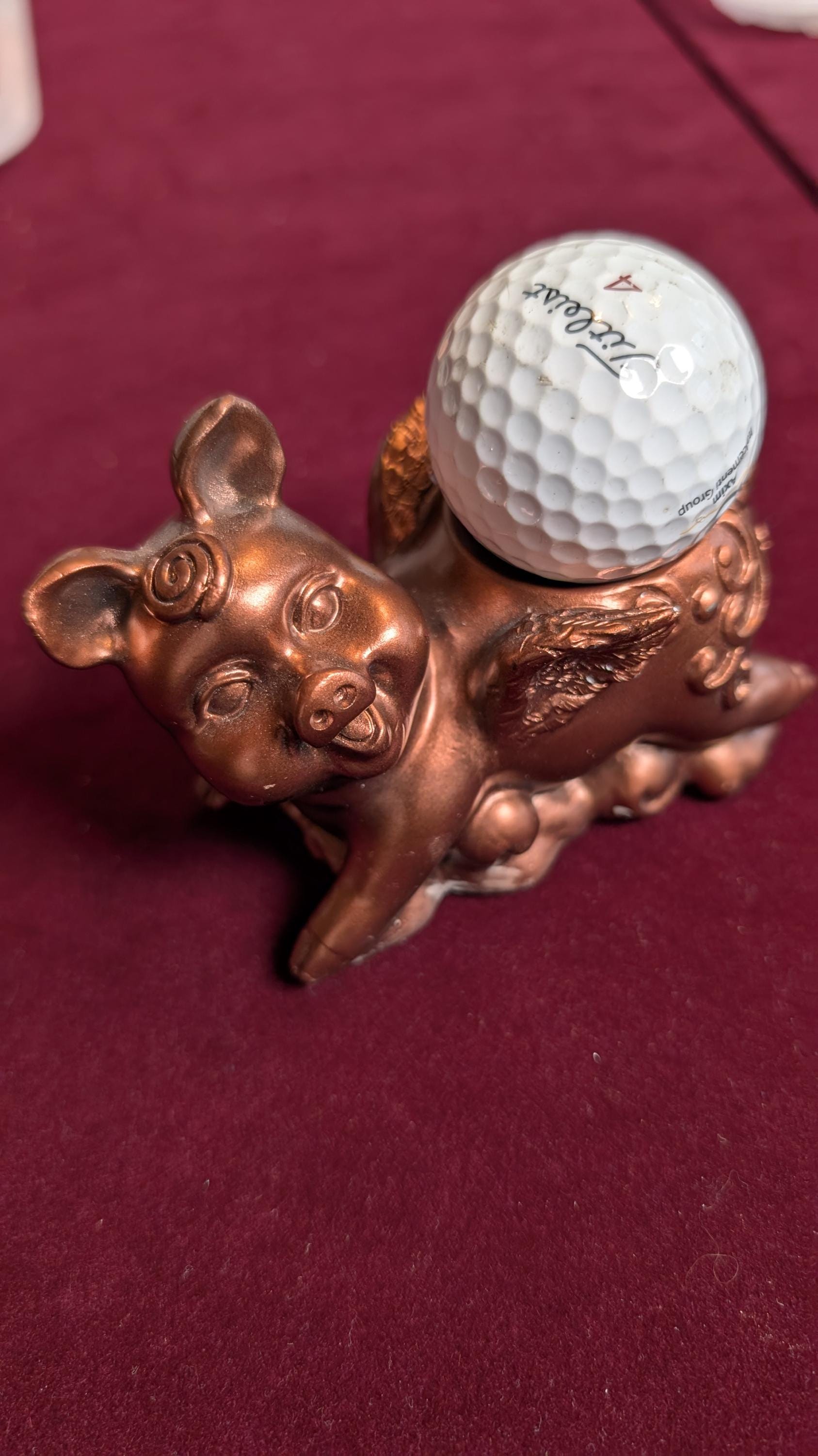 Copper Color Resin Sphere Stand Base Holder Pigs Fly Pig Flying Gem ...