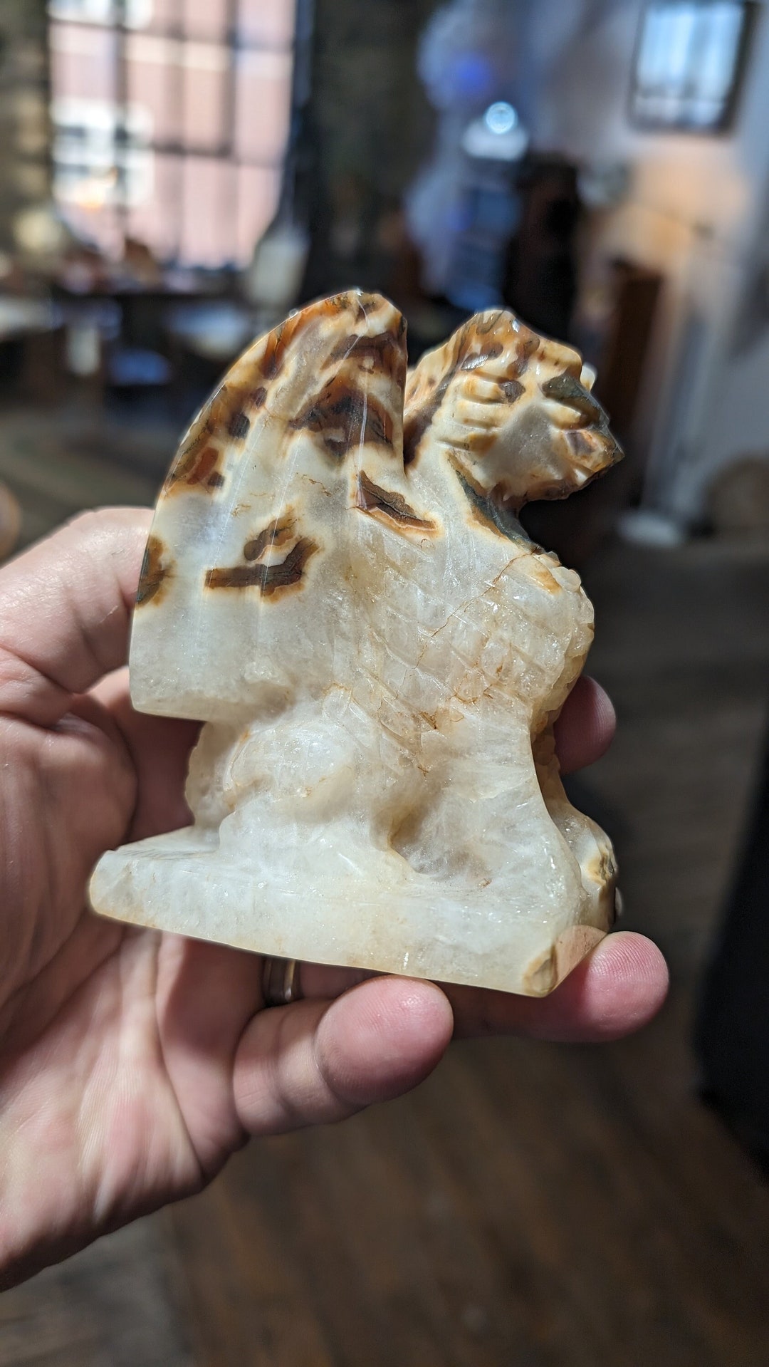 Agate Stone Carved Flying Dragonbrown Sparkle Carving Who23b67 - Etsy