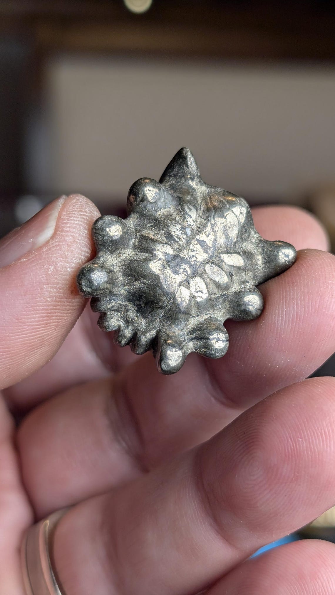 Pyrite Carved Spider Carving Decor Display Decor Cute Protection ...