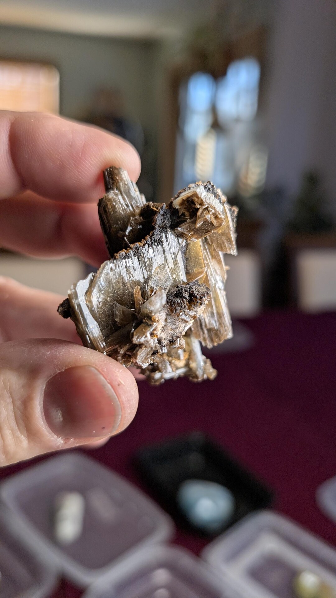 Blue Barite Crystal Cluster With Limonite Iron Ore Morocco on Matrix ...