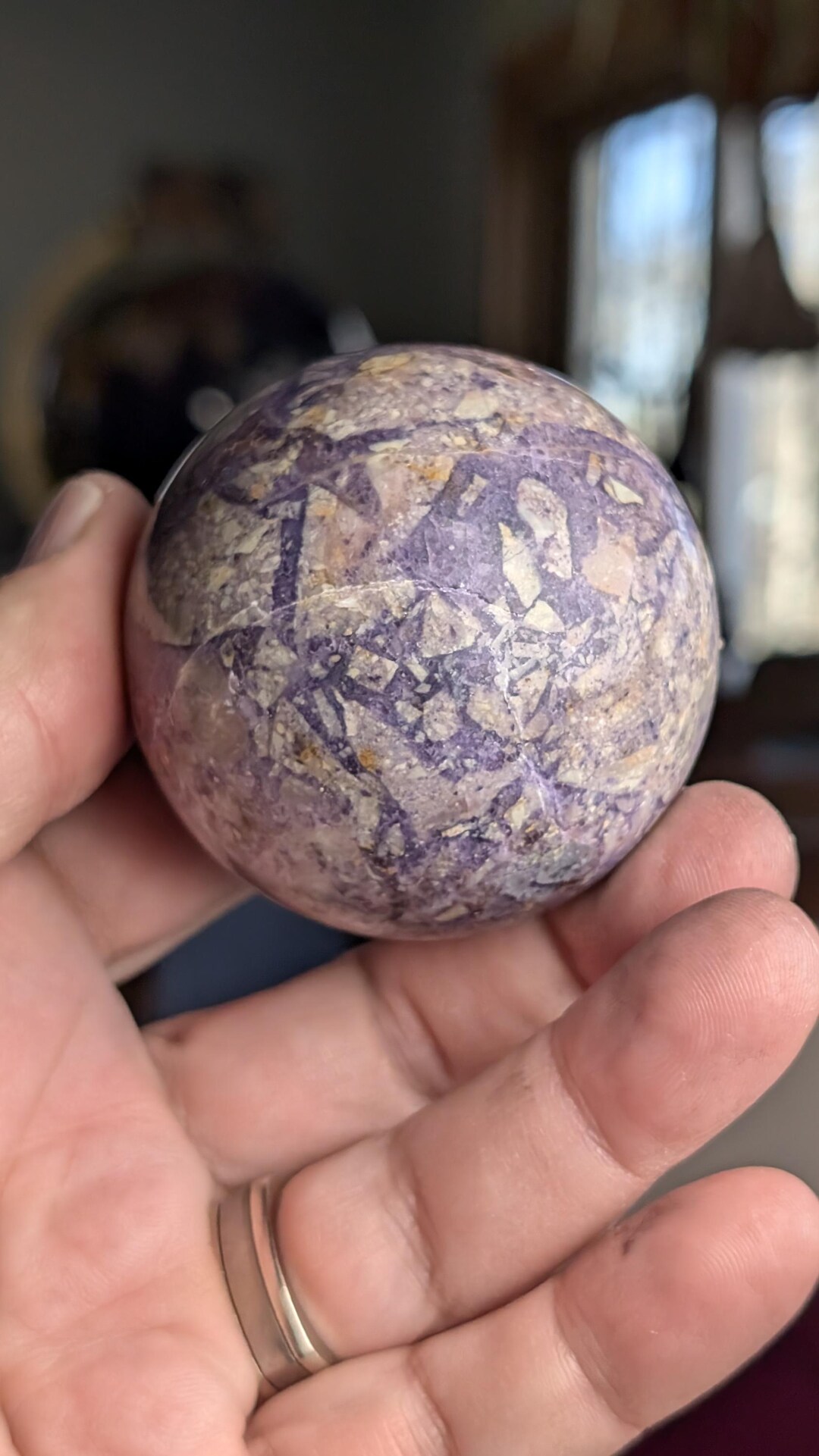 Charoite Sphere Rare High Energy Vibration Health Purple Swirls Pattern ...