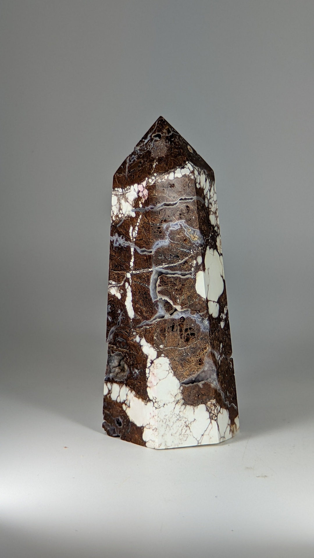 Large Chocolate Jasper Stone Tower Point Druzy Stability Grounding ...