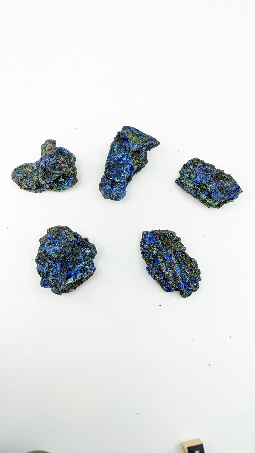 Natural Deep Blue Azurite Slab Stone Point Tower Healing Blue Green ...
