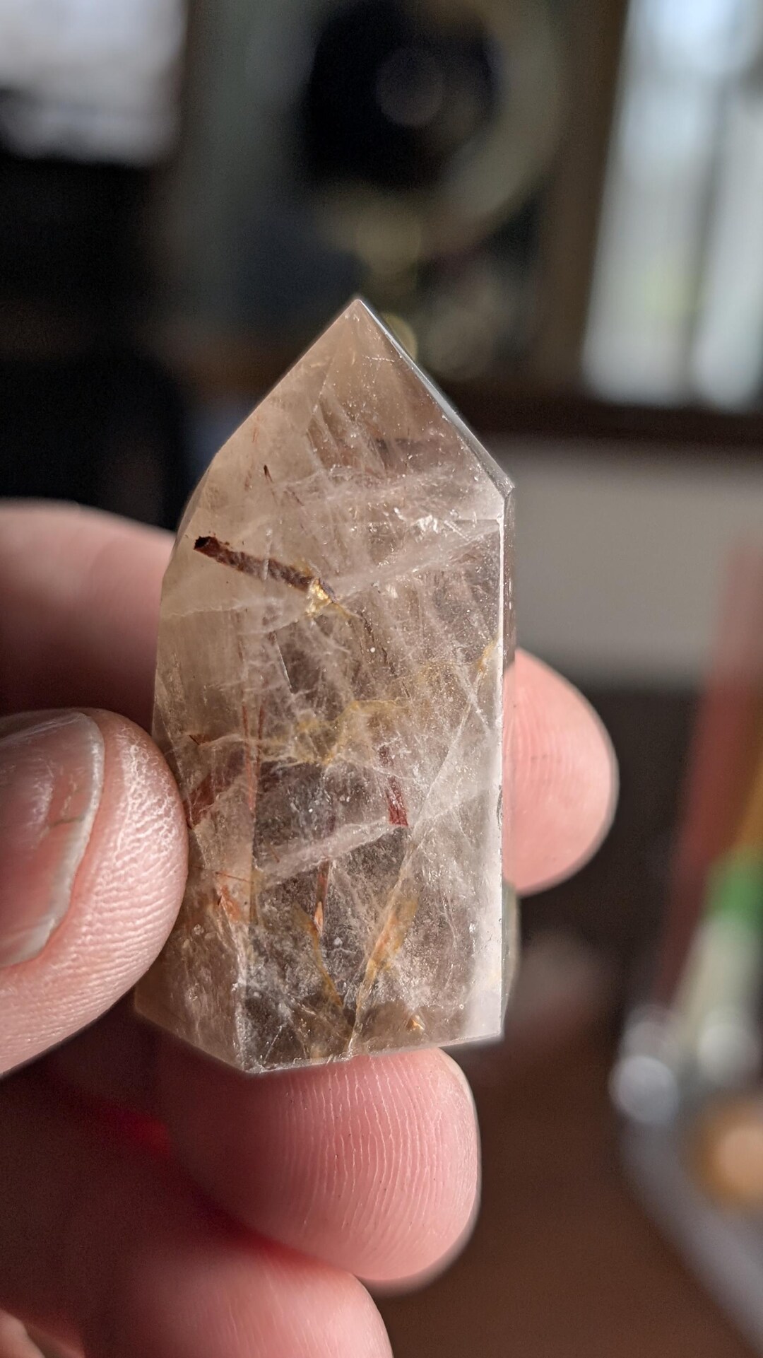 Red Gold Rutilated Crystal Stone Point Tower Angelic Energy Divine ...