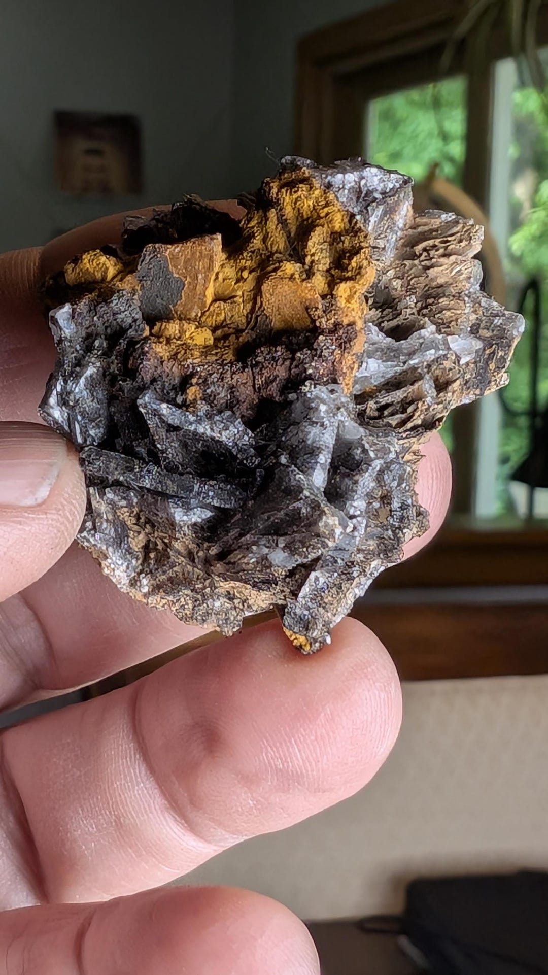 Blue Barite Crystal Cluster With Limonite Iron Ore Morocco on Matrix ...