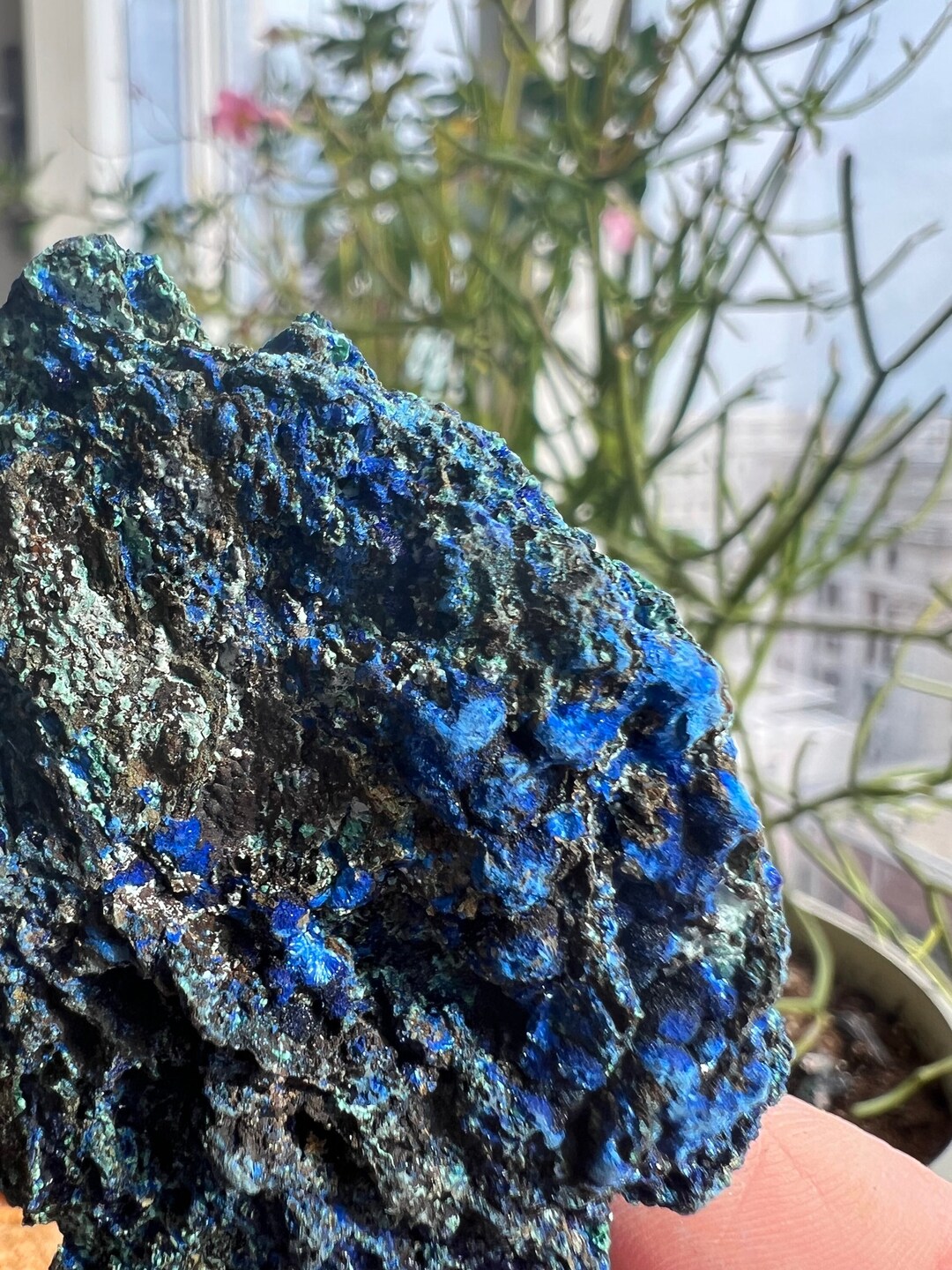 Blue Azurite Slab Stone Point Tower Healing Blue Green Happiness ...