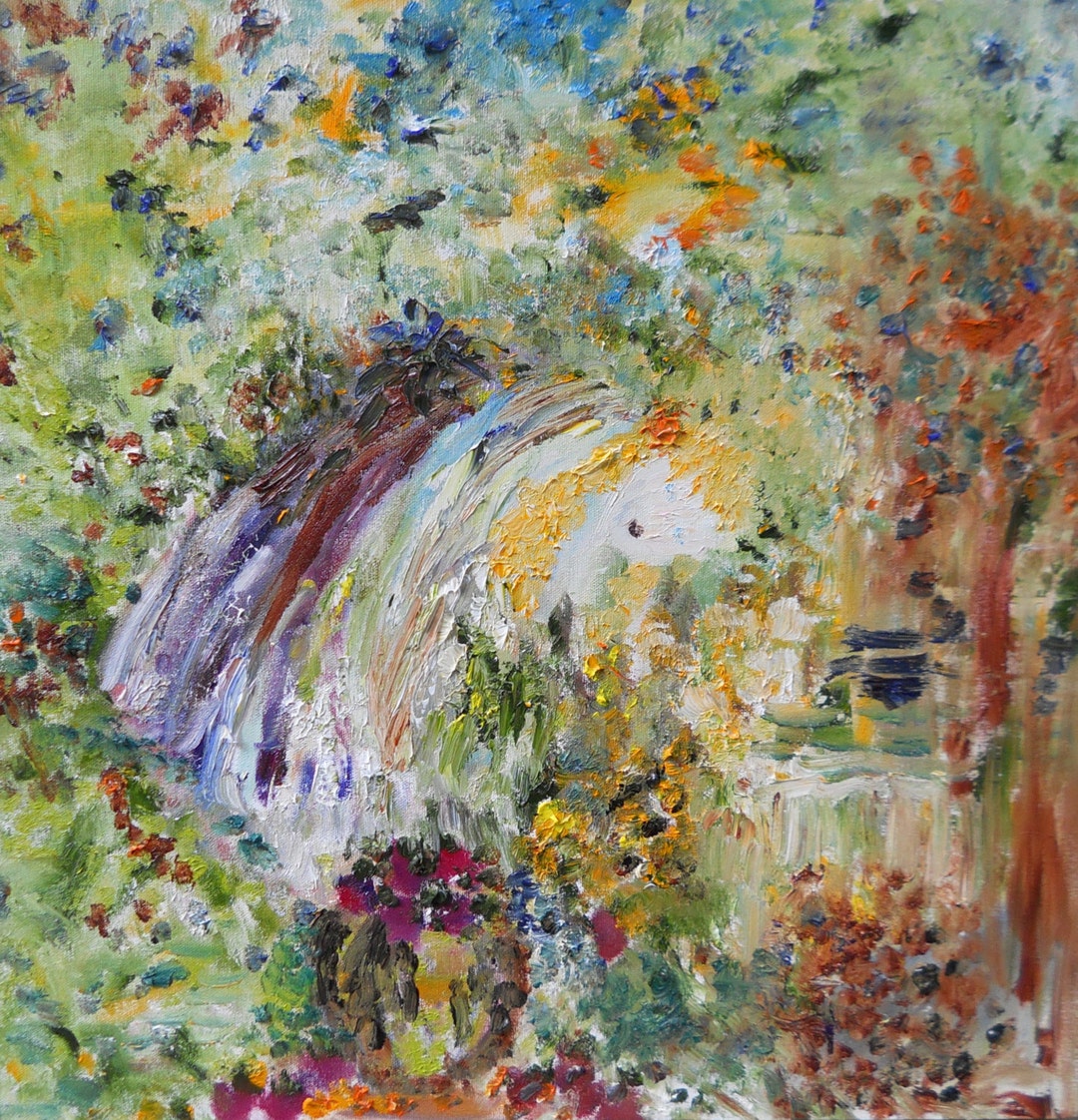Autumn in the Garden, Garden Painting, Fall Garden Oil, 20,20, Garden ...