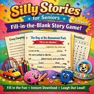 Silly Stories for Seniors, Fill-in-the-blank Story Game (PDF Download ...