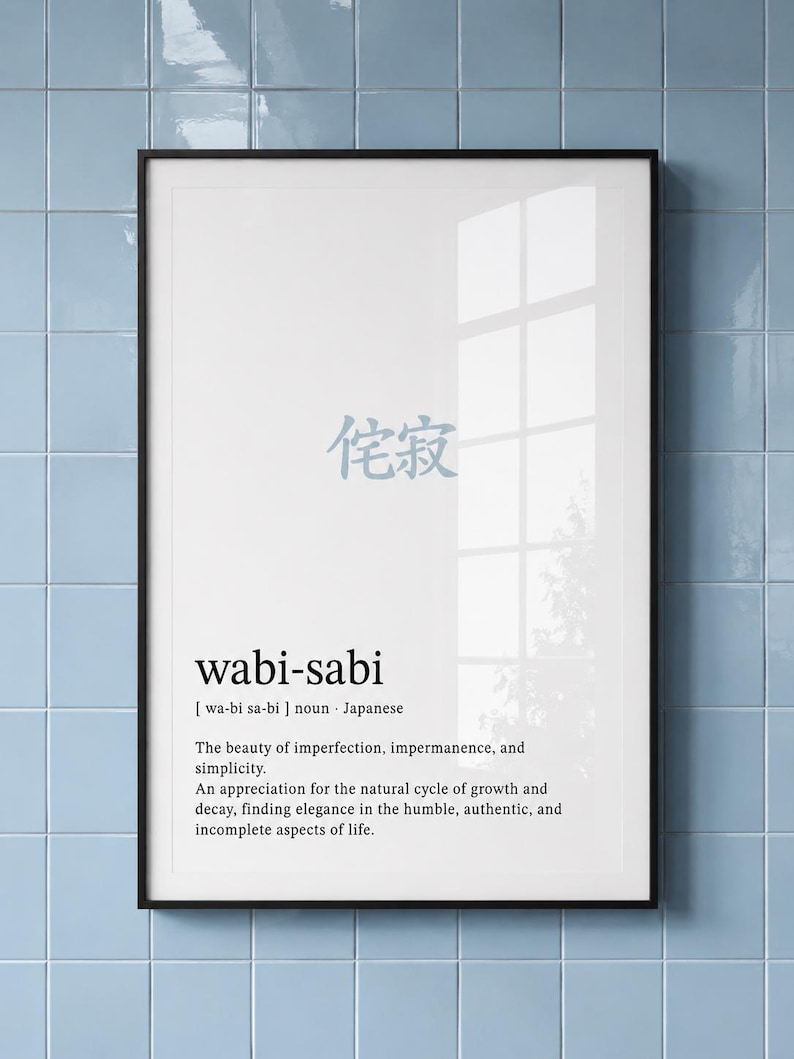 Wabi Sabi Definition Print | Minimalist Japanese Poster | Zen Wall Art ...