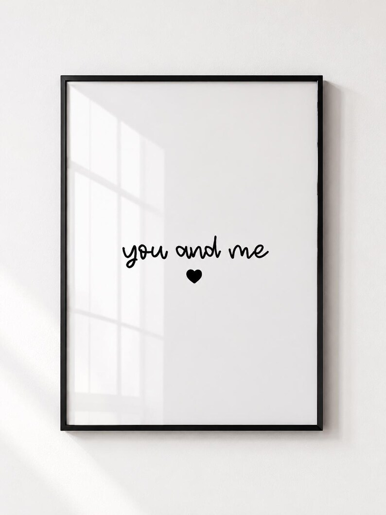 You and Me Printable Wall Art | Minimalist Romantic Poster | Modern ...