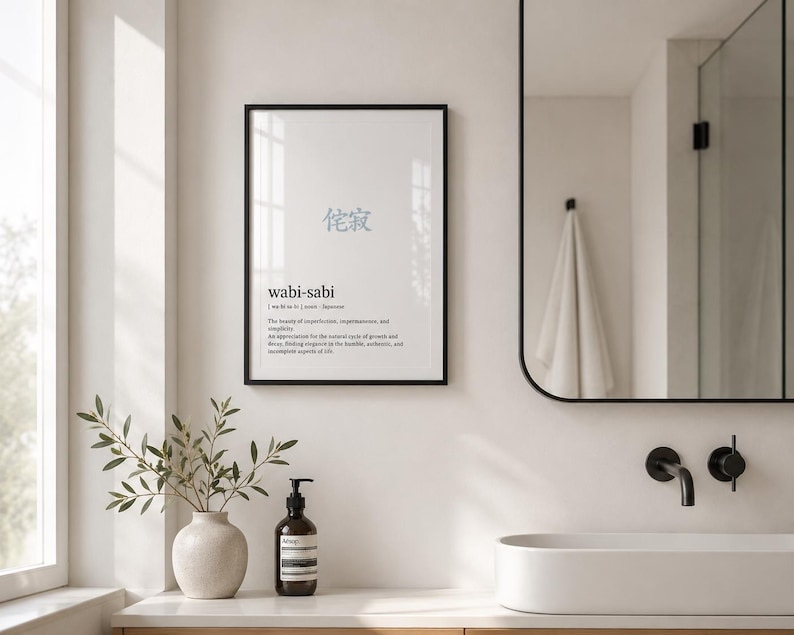 Wabi Sabi Definition Print | Minimalist Japanese Poster | Zen Wall Art ...